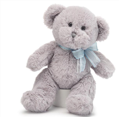 Infants Remembered In Silence (IRIS) - Plush Gray Bear with Blue Ribbon
