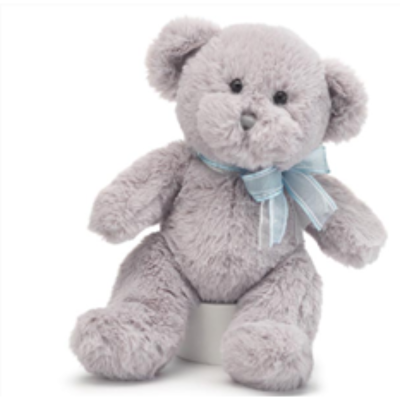 Infants Remembered In Silence (IRIS) - Plush Gray Bear with Blue Ribbon